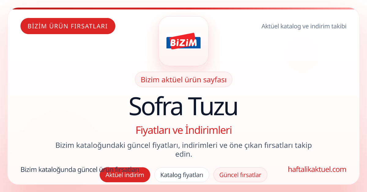 Güncel Bizim Sofra Tuzu Fiyatları 2026 | Haftalık Aktüel